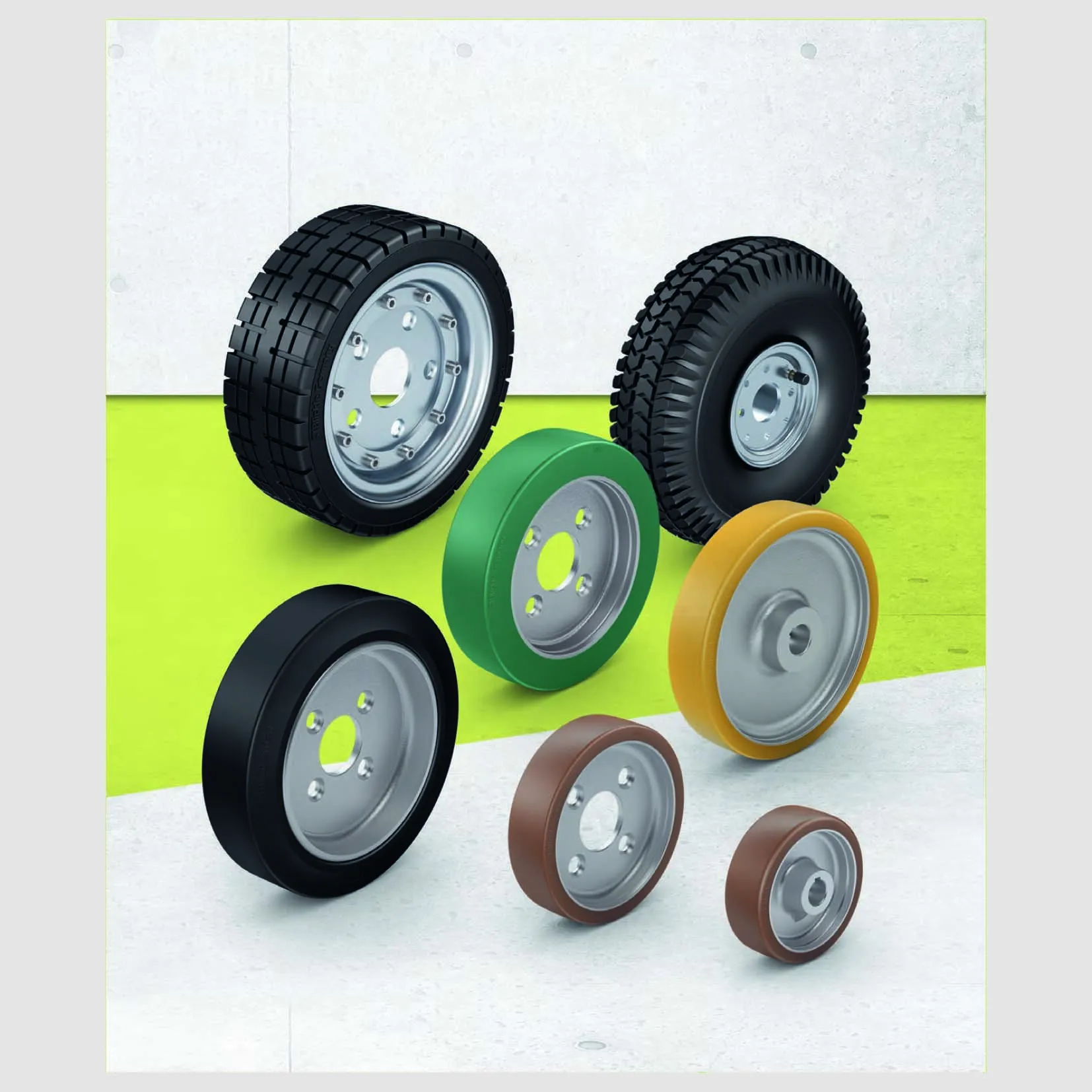 Drive wheels, hub fitting wheels and basic wheels | Castors and Wheel ...