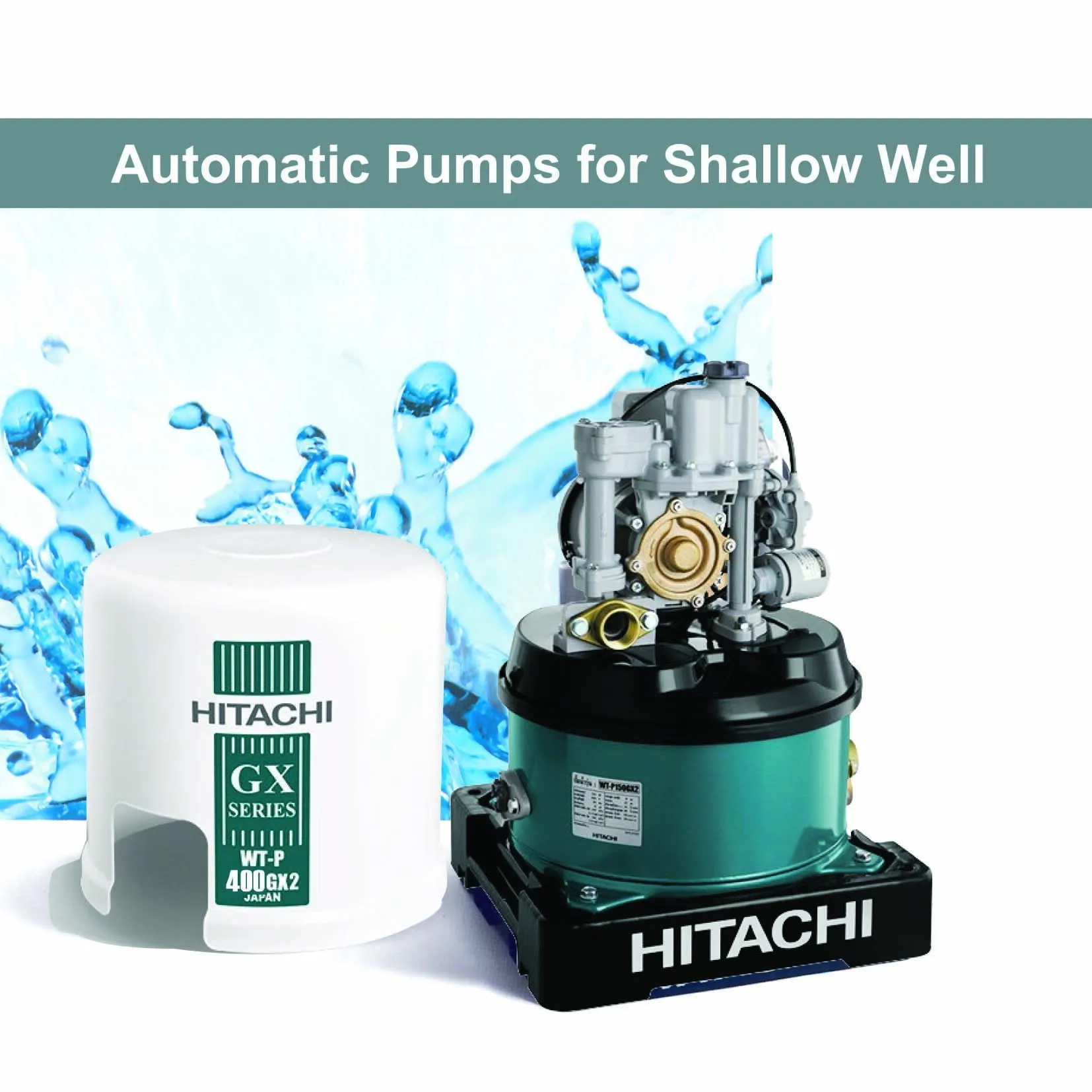 HITACHI WT-P 400GX Automatic Pumps for Shallow Well | Water Pump ...